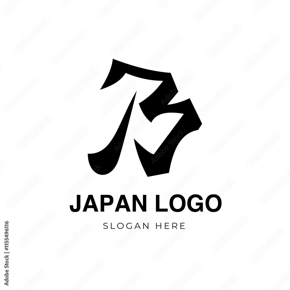 Poster Letter B logo mark, Japanese logo style, hiragana logo style ...