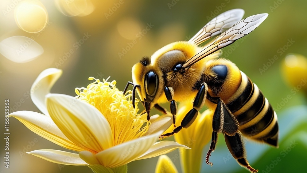 Photo & Art Print A highly magnified, horizontal macro photograph of a ...