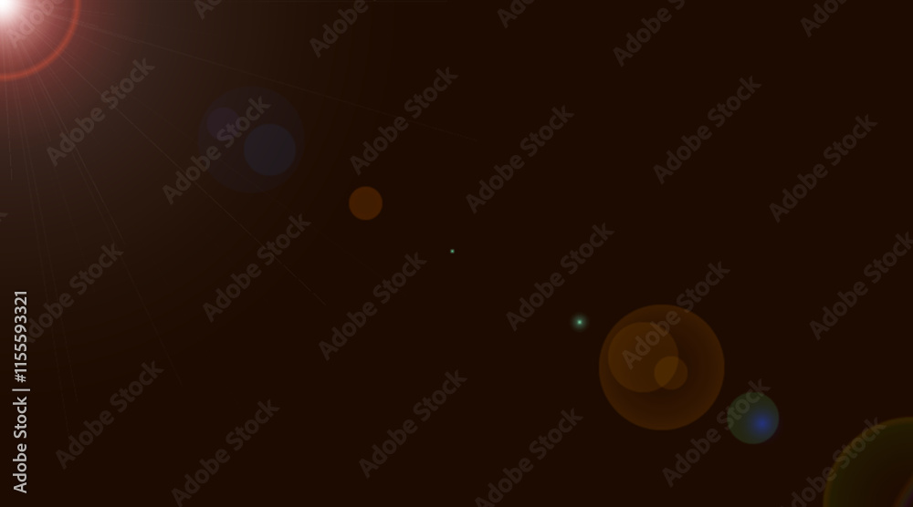 sunlight special lens flare light effect with dark background. Sun ...