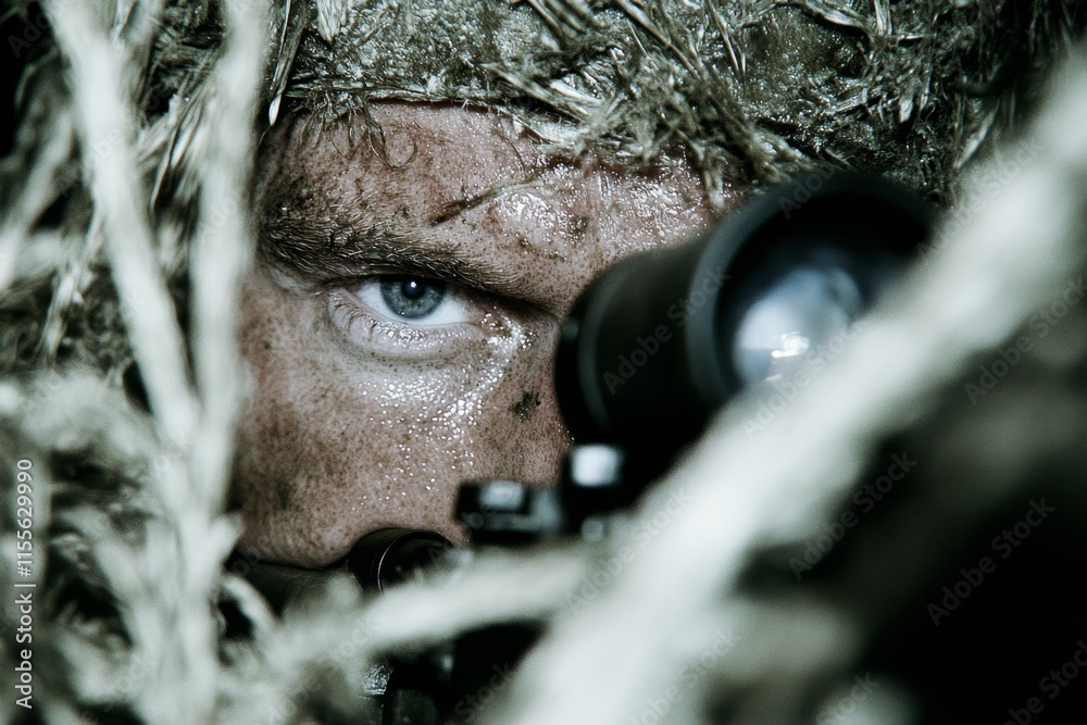Photo & Art Print A skilled marksman sighting their target through a ...