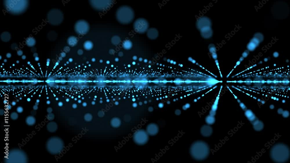 Abstract Blue Light Particle Wave Dynamic abstract background featuring ...