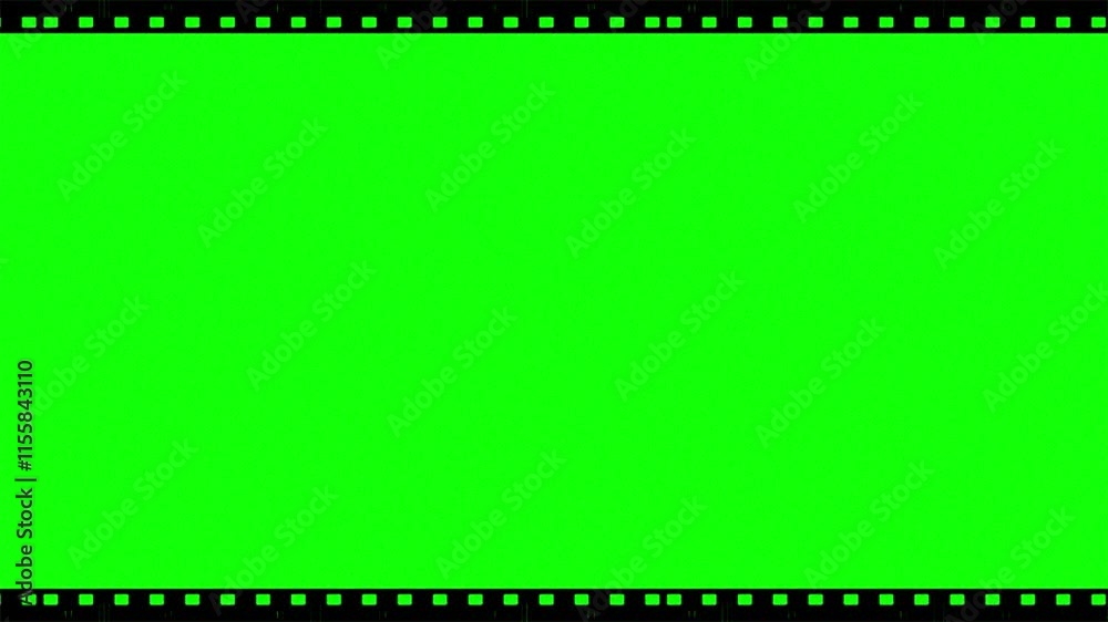 2d animated green screen small film strips with black frame background ...
