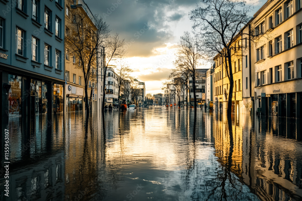 Dramatic flooding in a city where streets have been turned into raging ...
