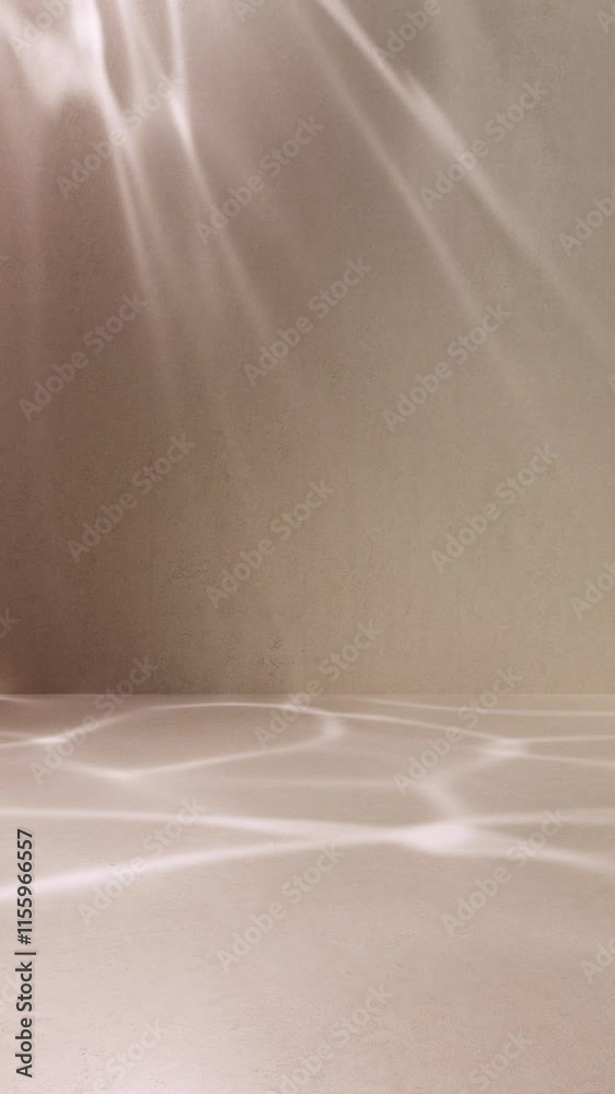Water caustic light and shadow on concrete wall looped animation ...
