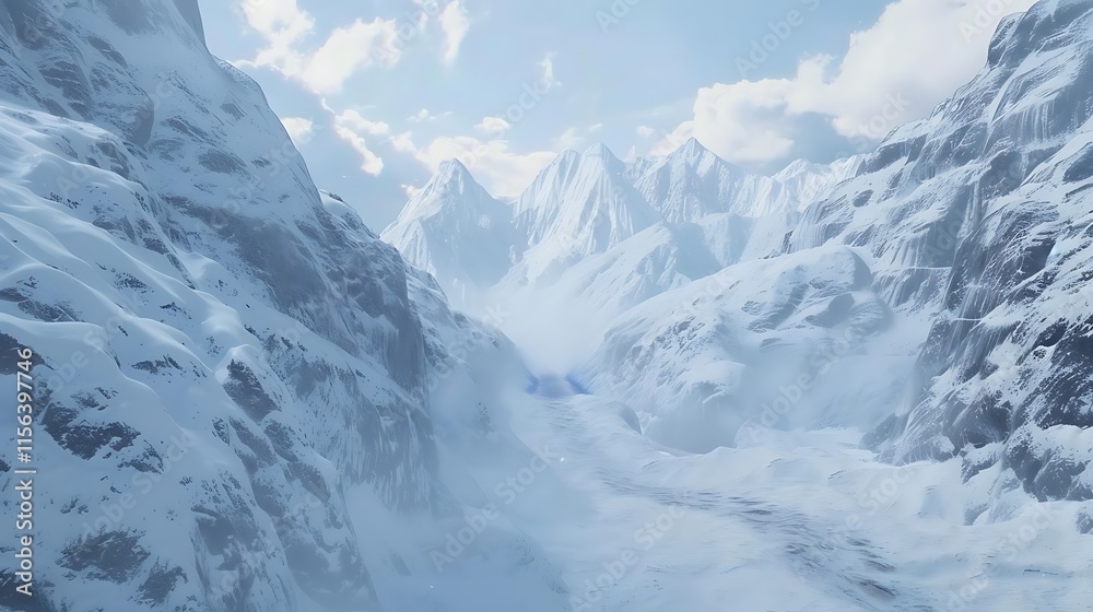 Fotografie, Obraz Glaciers are massive, slow-moving rivers of ice that ...