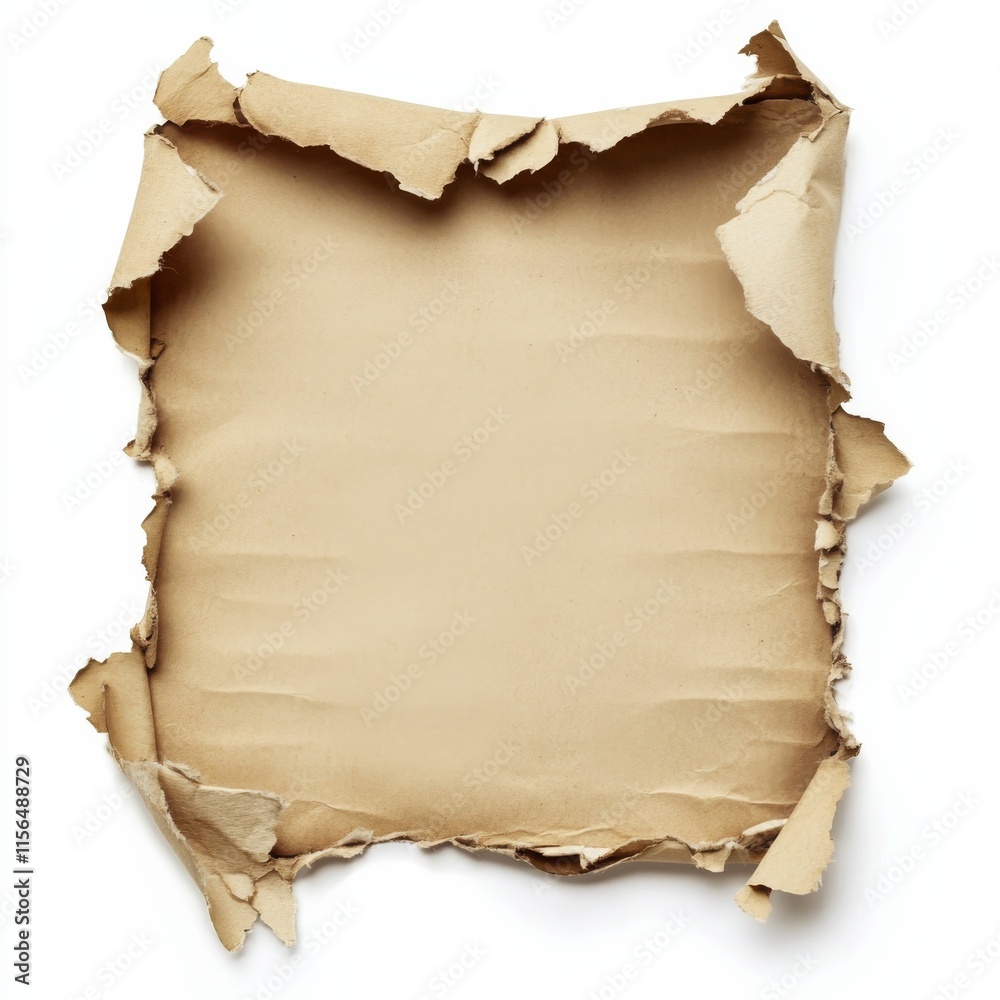 Torn paper roll. White rip page edge with hole. Realistic reveal sheet ...