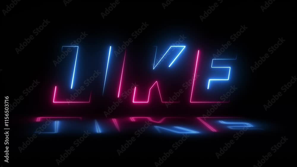 Neon Like glowing blue and pink word text effect, editable neon light ...