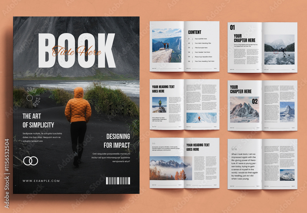 Minimal Book Layout Stock Template | Adobe Stock