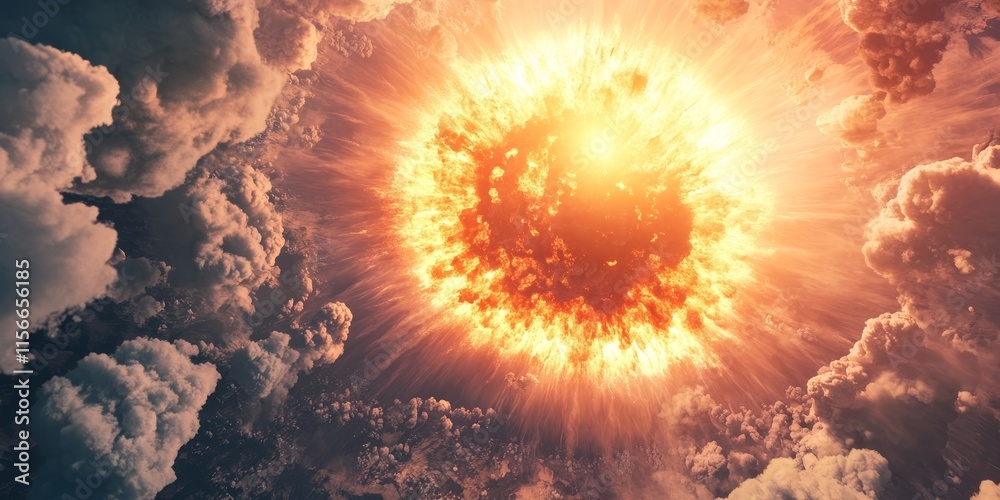 Nuclear explosion captured from the perspective of bird s flight ...