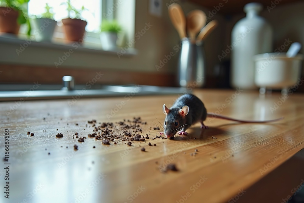 Rat droppings on kitchen counter, a reminder of the importance of ...