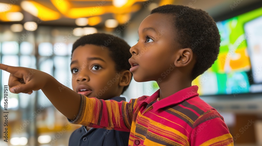 Twins communicating with each other through gestures and expressions ...
