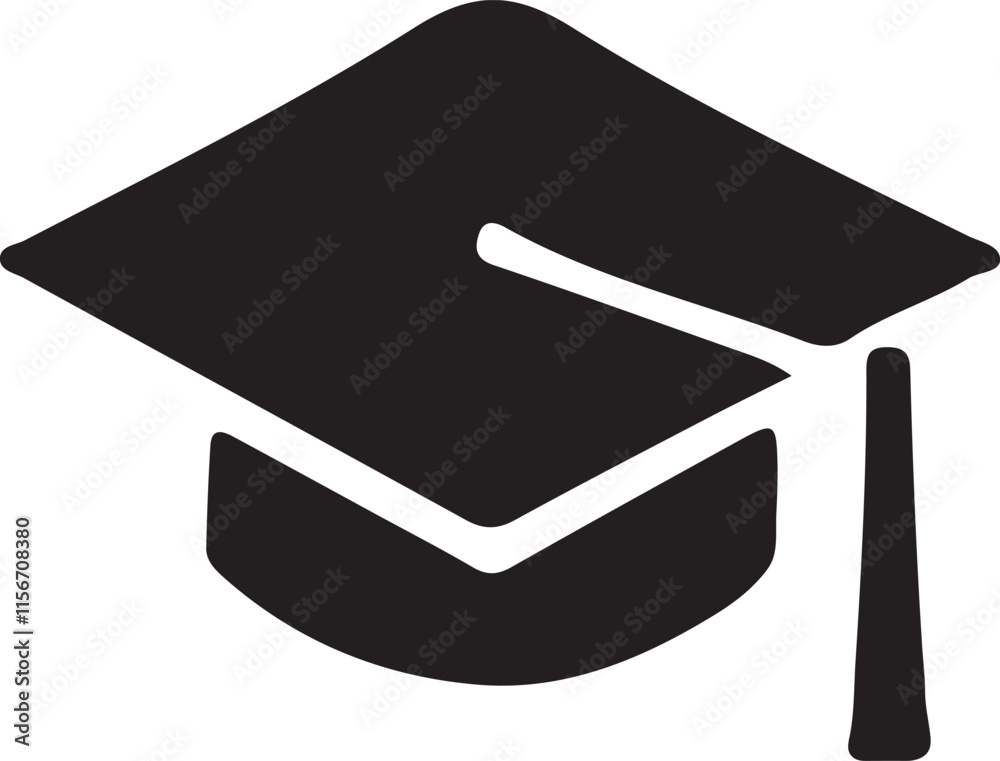 isolated convocation cap Vector,convocation cap Silhouette, convocation ...