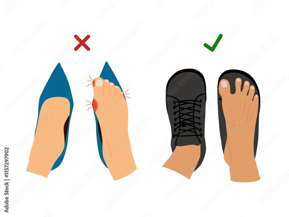 Barefoot Shoes. Feet with Bunions. Compare regular narrow shoes and ...