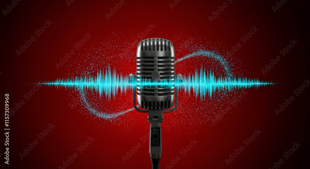 Vintage audio equipment meets modern visualization in this striking ...