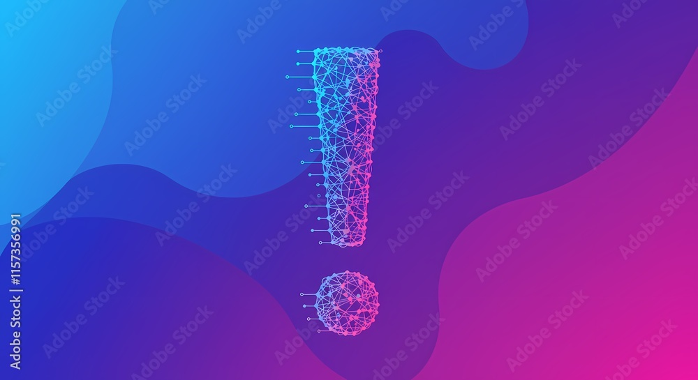 Photo & Art Print Abstract Line Art of a Exclamation Mark, Announcement ...