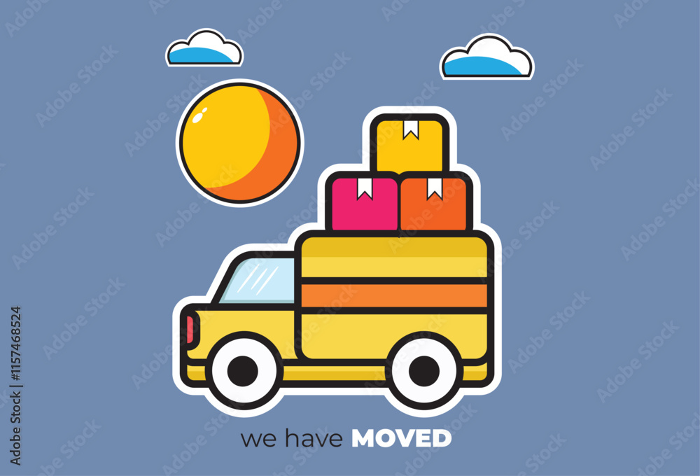 We have Moved sign indicating an office relocation. The clipart image ...