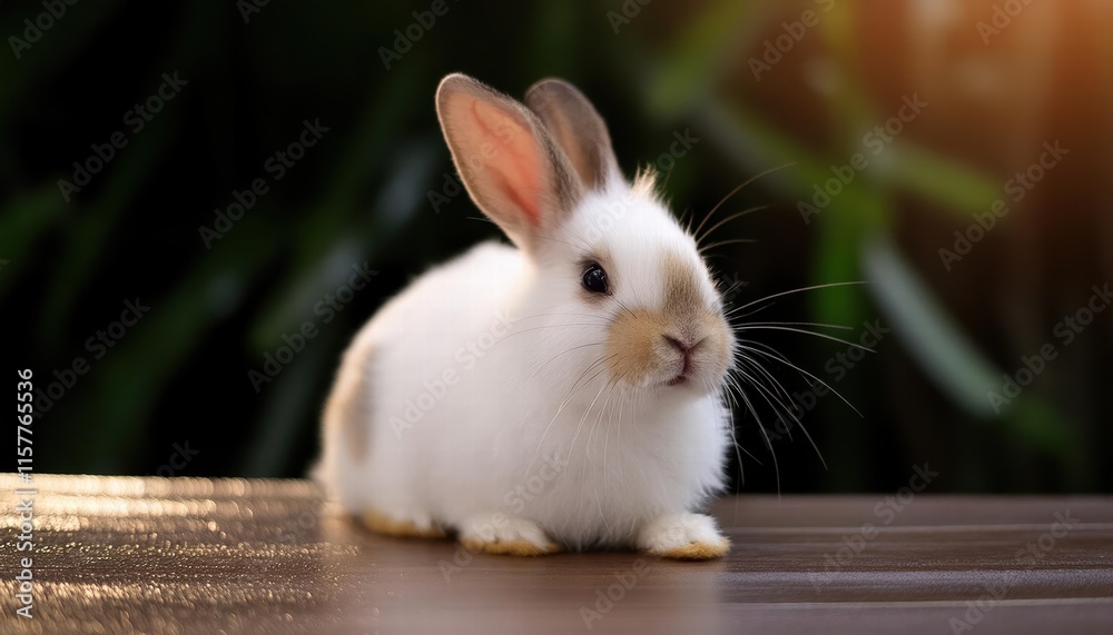 Adorable White Rabbit Smiling and Laughing A Heartwarming Image of a ...