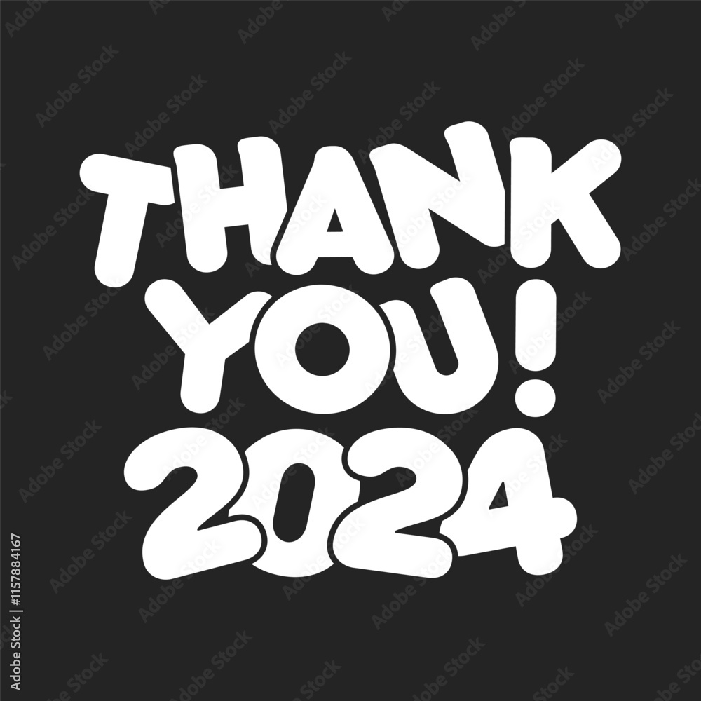 Photo & Art Print Thankyou 2024 Typography, Thank You 2024 Welcome 2025 ...