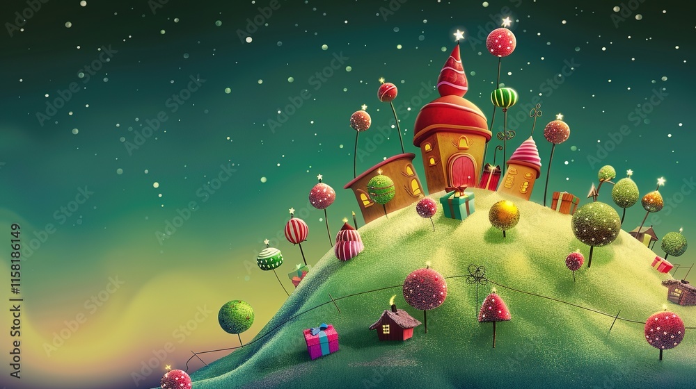 Mount crumpit Zoom background whoville fantasy Stock Illustration ...