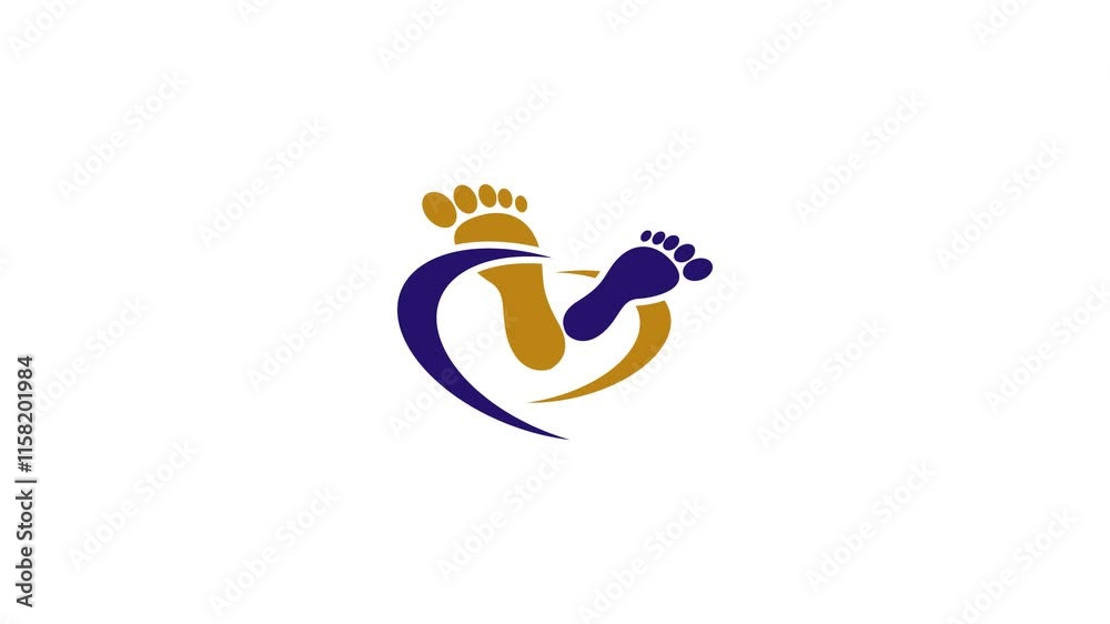 Human footprints walking animation Footprint sign or icon animation and ...