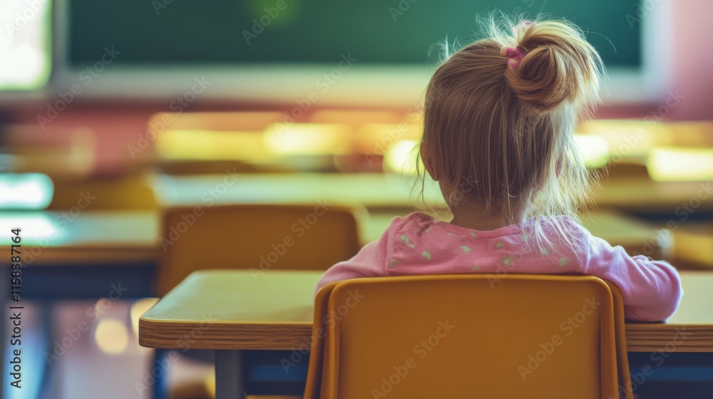 Photo & Art Print Child displaying restless behavior in a classroom ...