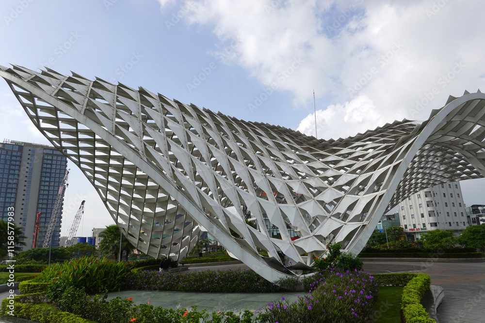 Vietnam : December 7, 2024 Da Nang Apec sculpture park. a new icon of ...