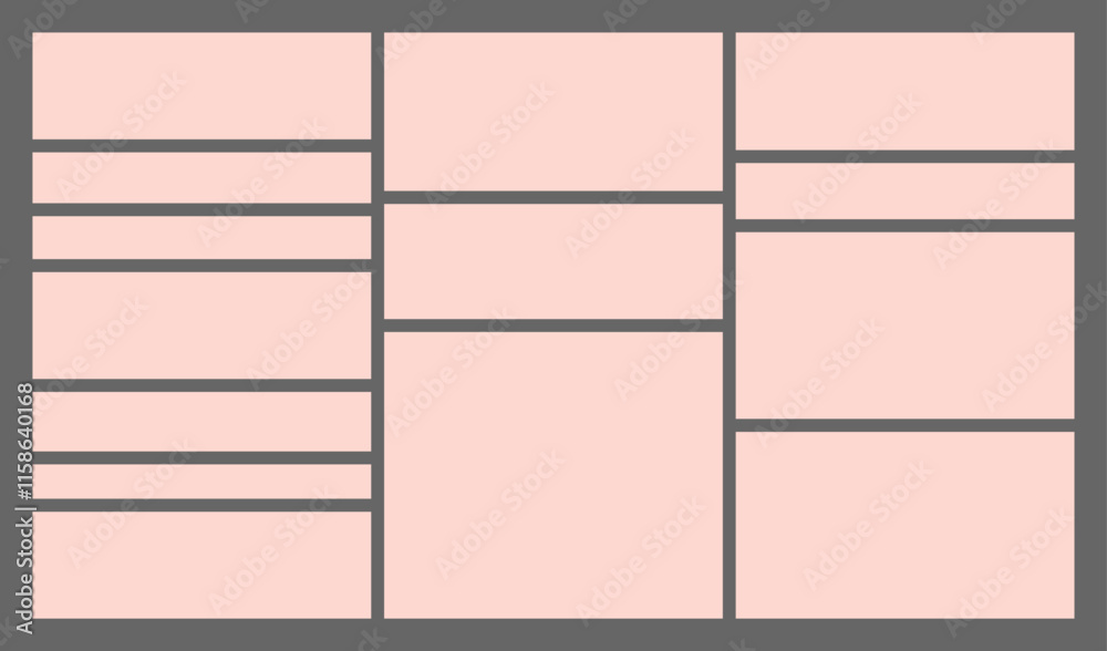 Dimensions 16x9 trendy bento grid layout style brick Ui UX templates ...
