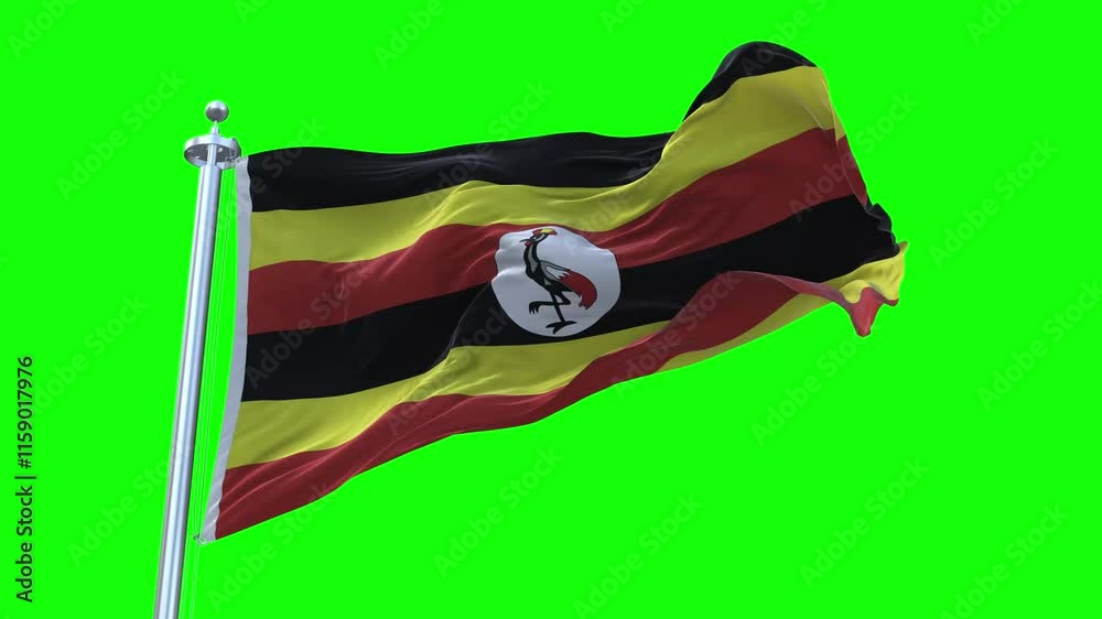 National Flag of Uganda Animation - Uganda Flag Waving in Loop and ...