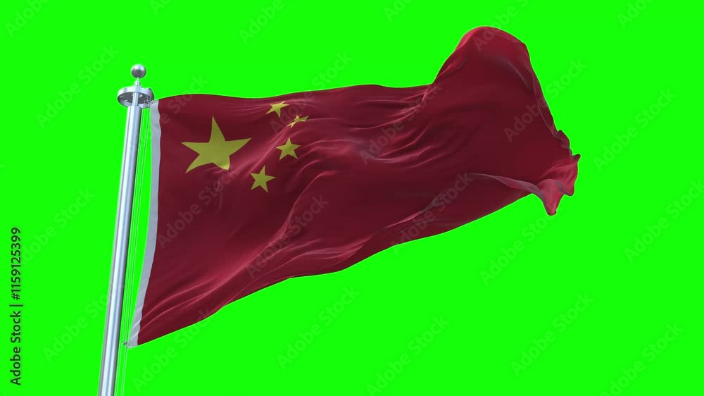 National Flag of China Animation - China Flag Waving in Loop and ...