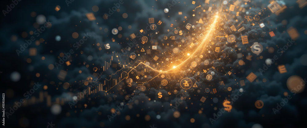 Business charts and diagrams are being processed and visualized ...