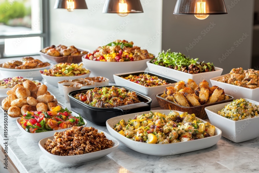 Photo & Art Print Brunch buffet extravaganza elegant venue food display ...