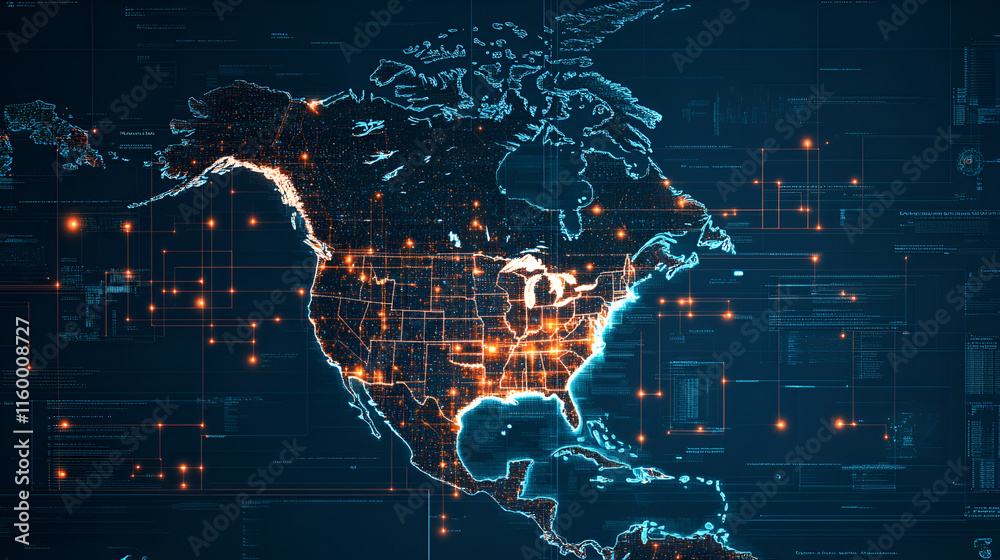 Technological Revolution in North America, dynamic map of North America ...