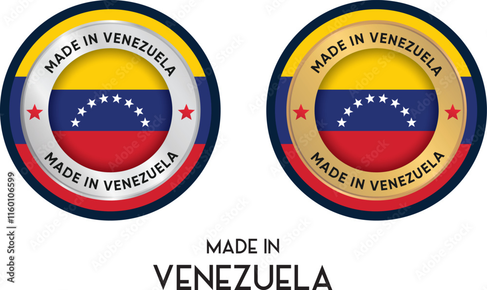 Made in Venezuela. Premium labels, stickers, pointer, badge and symbol ...