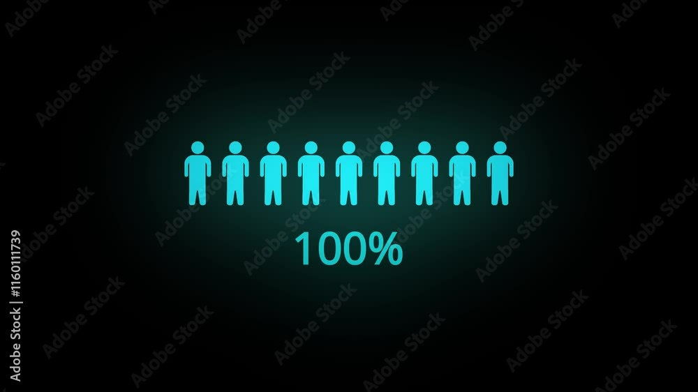 Animated population info graphic loading bar . Demographic animation ...