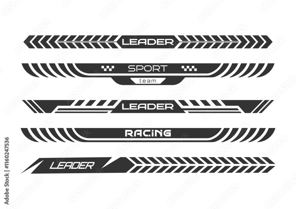 Races. Car sticker template. The design of a team of racers or fans ...