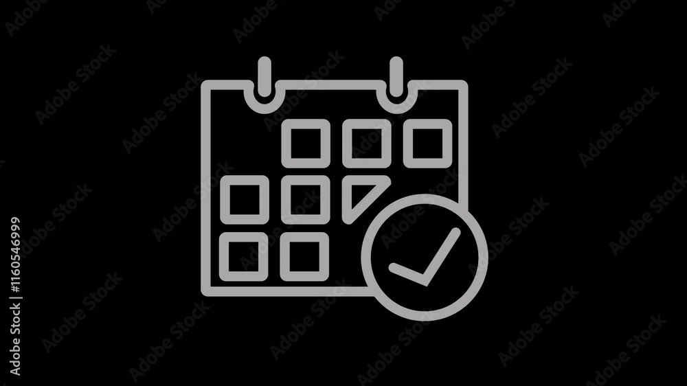 2d animation video of calendar with check mark. schedule appointment ...