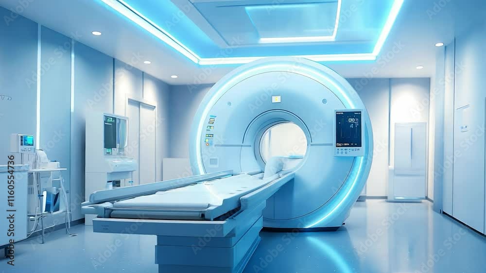 High-tech modern CT scan room in the modern hospital, Futuristic ...