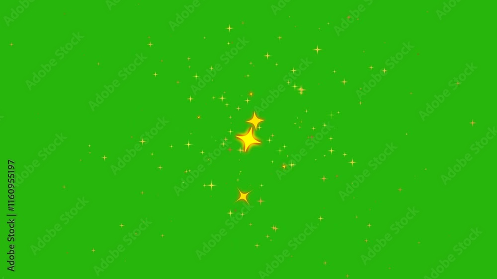 Glitter sparkle animated green screen, 4K Chroma key. Retro cartoon ...