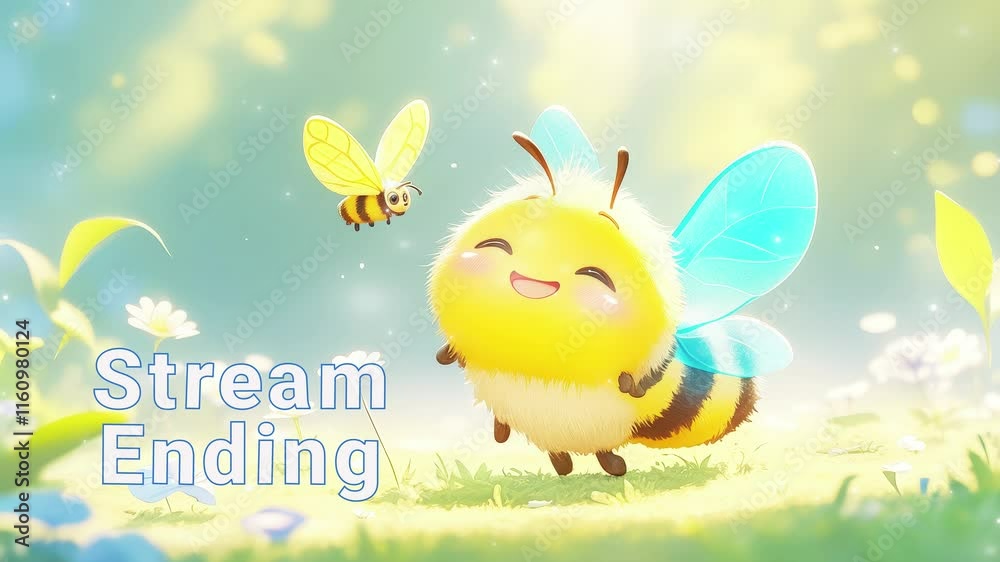 Adorable bees playfully frolic in a sunlit garden, spreading joy ...