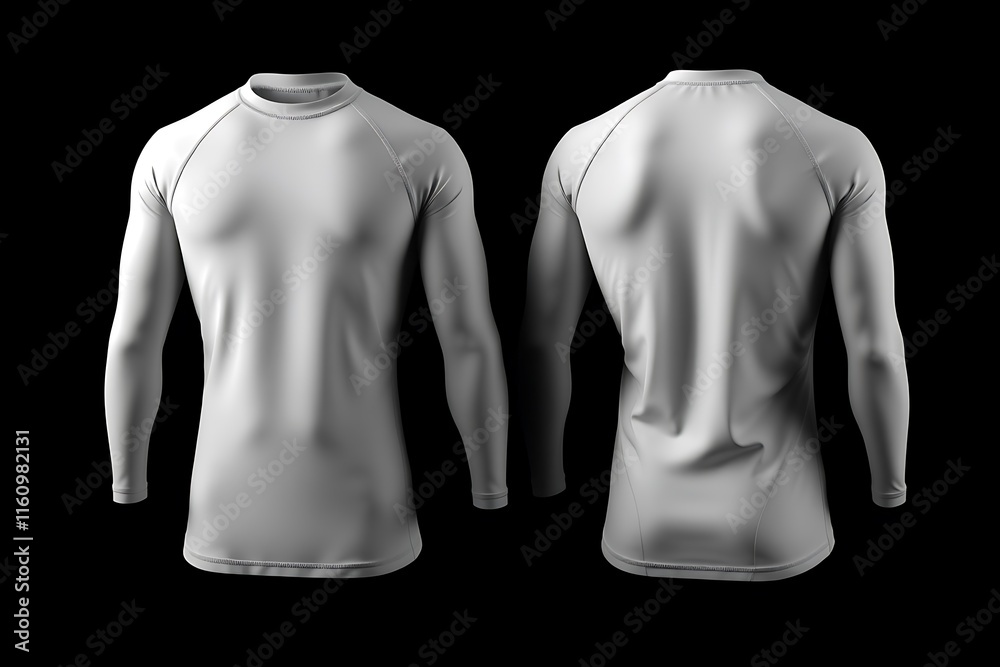 White Long Sleeve Compression Shirt Mockup: A clean and professional ...