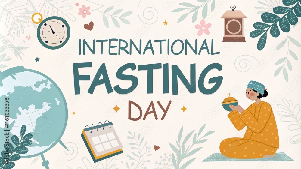 International fasting day celebration with symbols and diverse ...