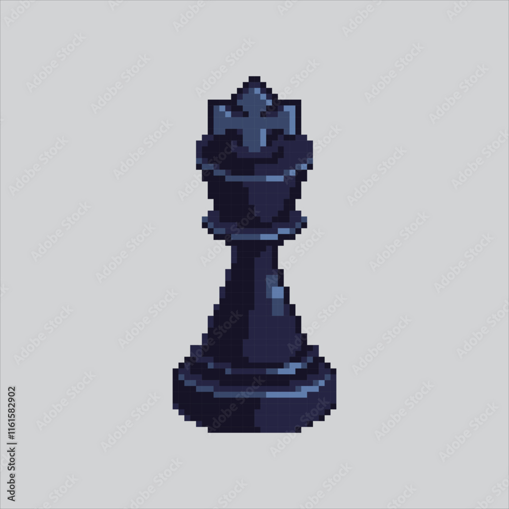 Pixel art illustration Chess King. Pixelated Chess King. Chess King ...
