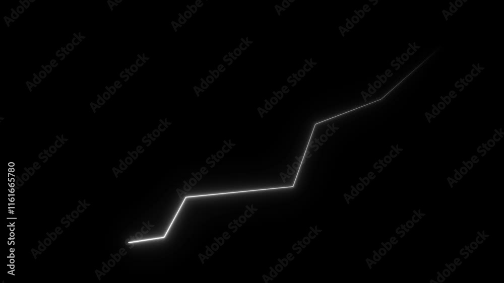 neon Graph falling down fast. Business cartoon animation. Economy ...