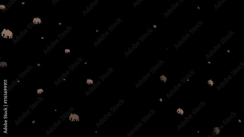 animated, emoji, mammoth, woolly, tusk, prehistoric, extinct, Ice Age ...