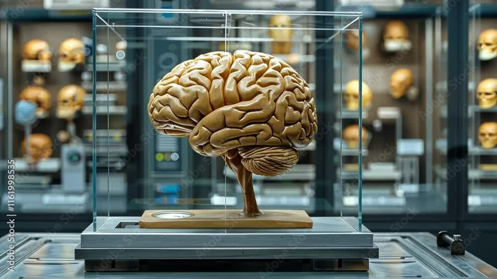 Exploring a detailed brain model in a science museum with fascinating ...