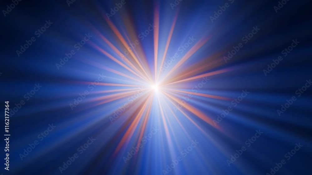 Light rays, 3d render background with volumetric sun crepuscular rays ...