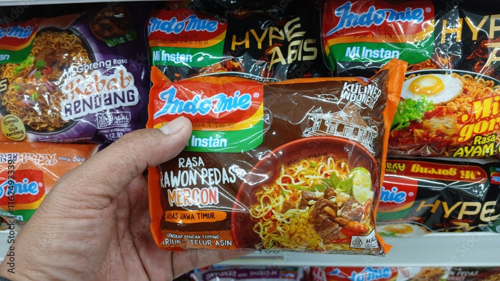 Indomie Mie Goreng (fried noodles) instant noodles in supermarket ...