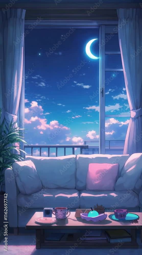 chill animated twitch hop loop hip obs wallpaper window room asset ...