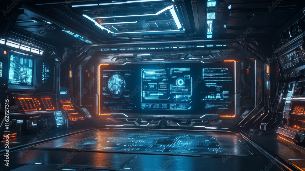 HUD futuristic header and footer interface vector elements of Sci Fi ...