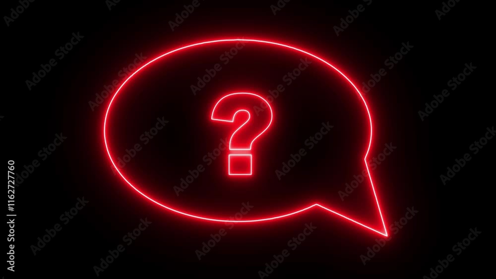 Question mark icon animation of dialog bubble with a question mark, on ...